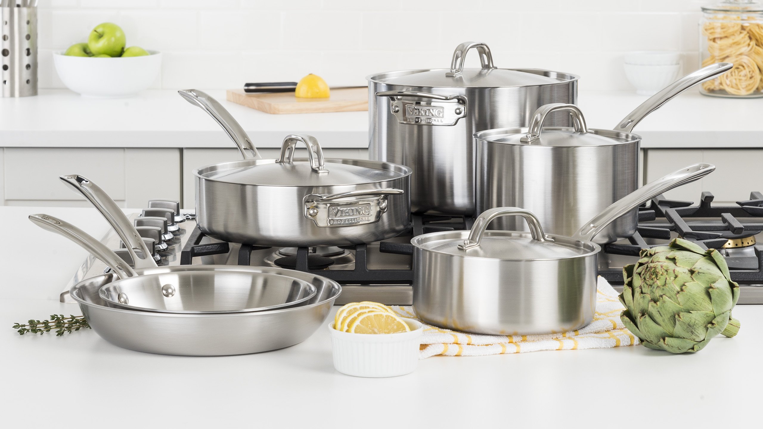 Viking Culinary Professional 5-Ply Stainless Steel Cookware Set (Made ... Viking Culinary Professional 5-Ply Stainless Steel Cookware Set (Made ...